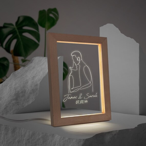 Personalised LED Illuminated Frame Bespoke Engraved Light Up - Etsy