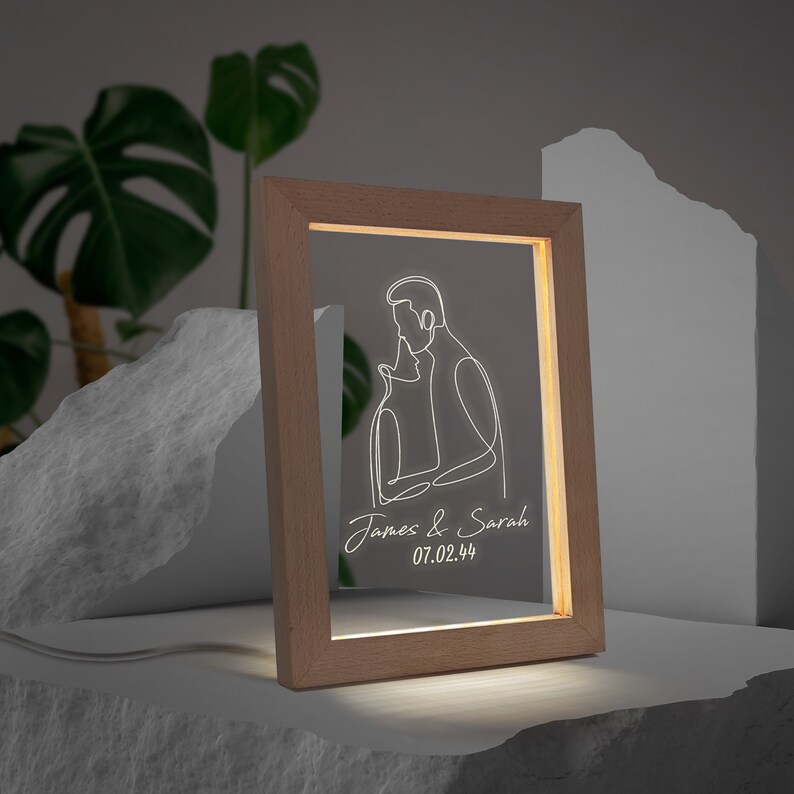 Personalised LED Illuminated Frame Bespoke Engraved Light Up - Etsy