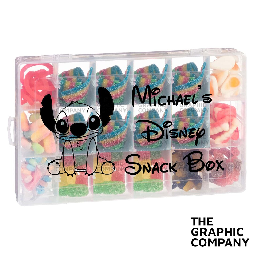 Personalised Stitch Snack Box Vinyl Sticker Decal - Etsy
