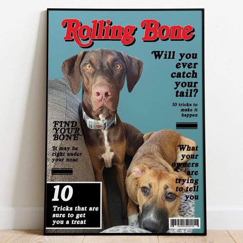 CUSTOM PET PORTRAIT/ Pet From Photo/ Pet on Magazine Cover/ - Etsy