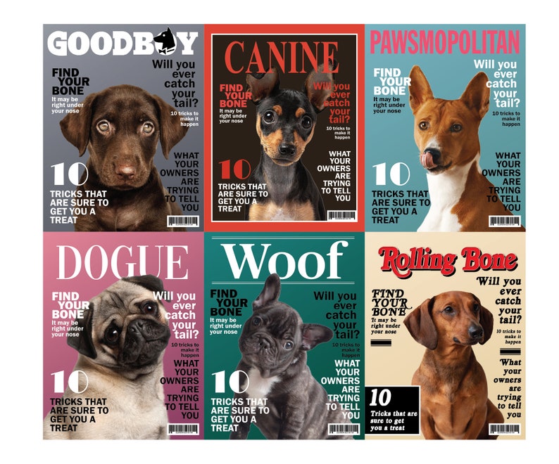 CUSTOM PET PORTRAIT/ Pet From Photo/ Pet on Magazine Cover/ - Etsy