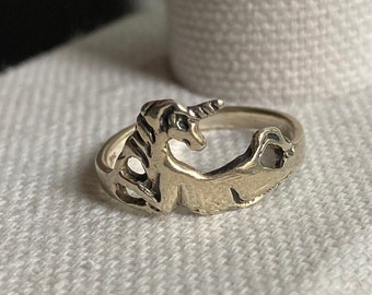 Sterling Silver Unicorn Ring - Etsy