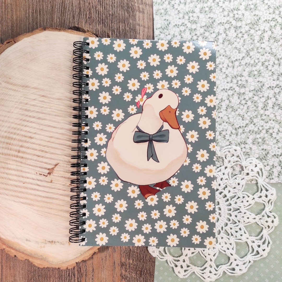 Ducky Spiral Notebook - Lined, Notes, Art, Illustration, Duck, Cute ...