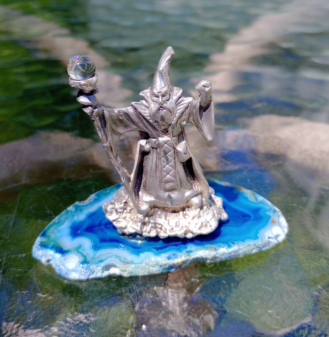 EXC Vintage Fine Cut Pewter Wizard Miniature Figurine, Fantasy Art Gift ...