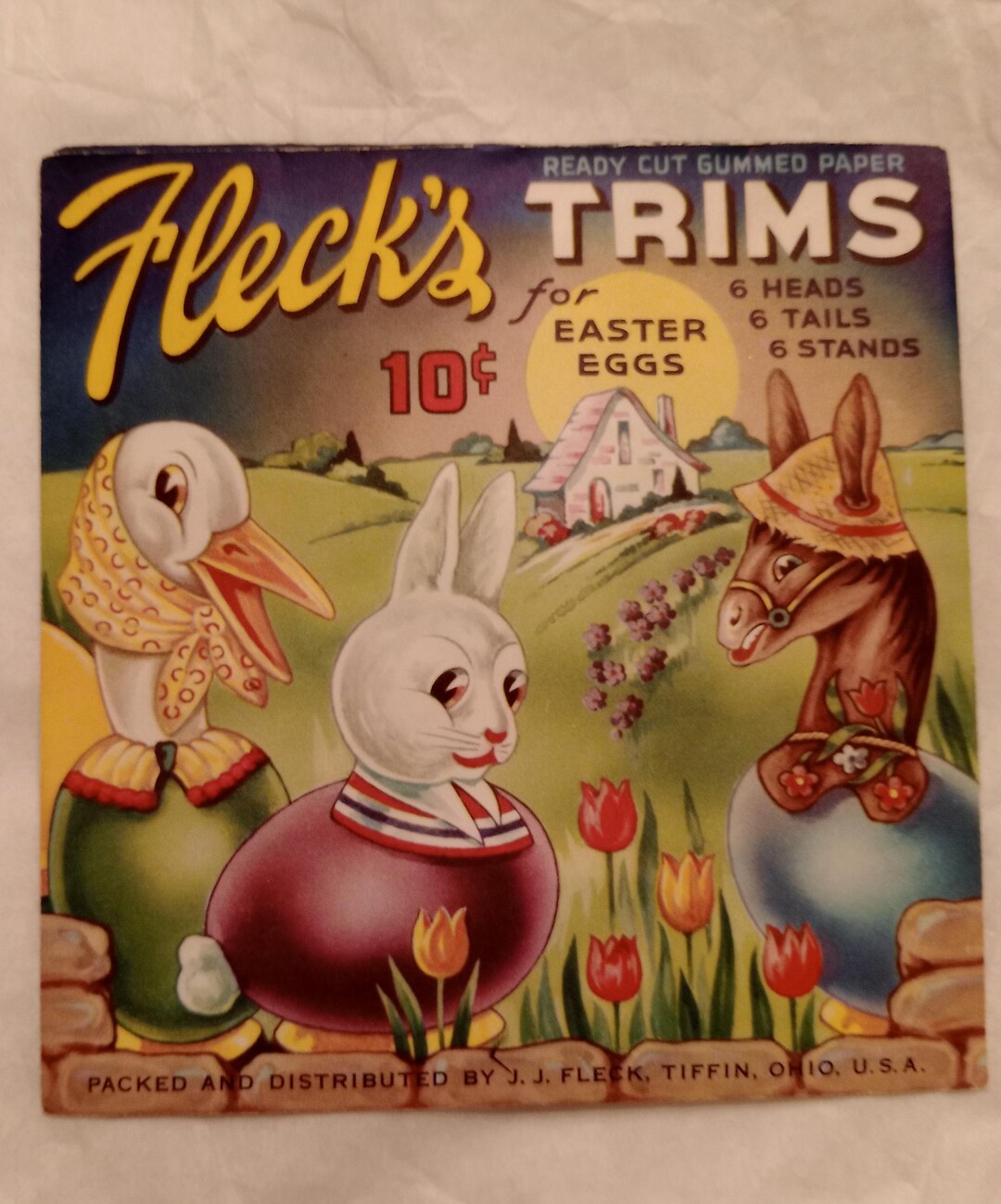 Vintage Fleck's Easter Egg Trims, NOS Sealed Enveloped Set of Gummed ...