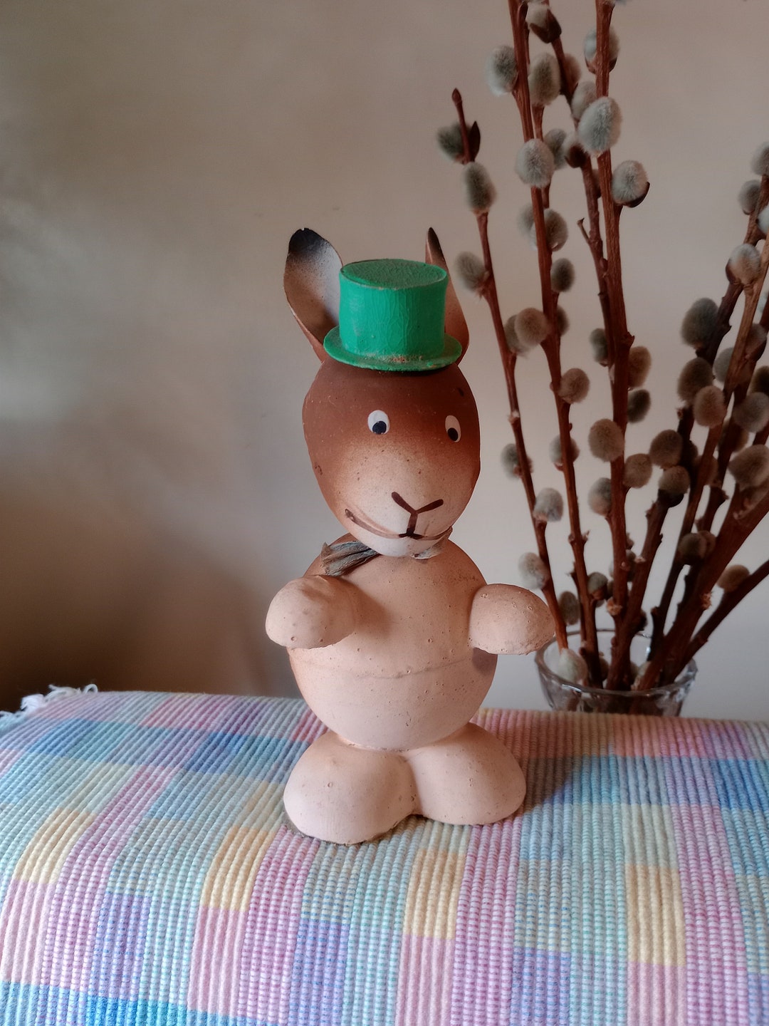 Antique Paper Mache Rabbit Candy Container Nodder Bobble Head, Germany ...