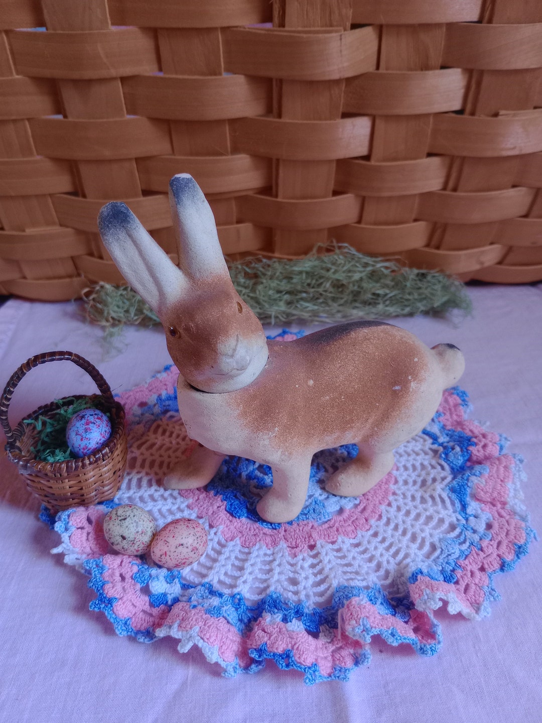 Antique German Rabbit Composition Candy Container, Walking Brown Bunny ...