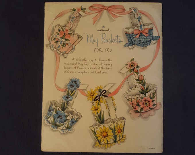 Vintage Hallmark "may Baskets for You" 1950's Punch Out Candy Container ...