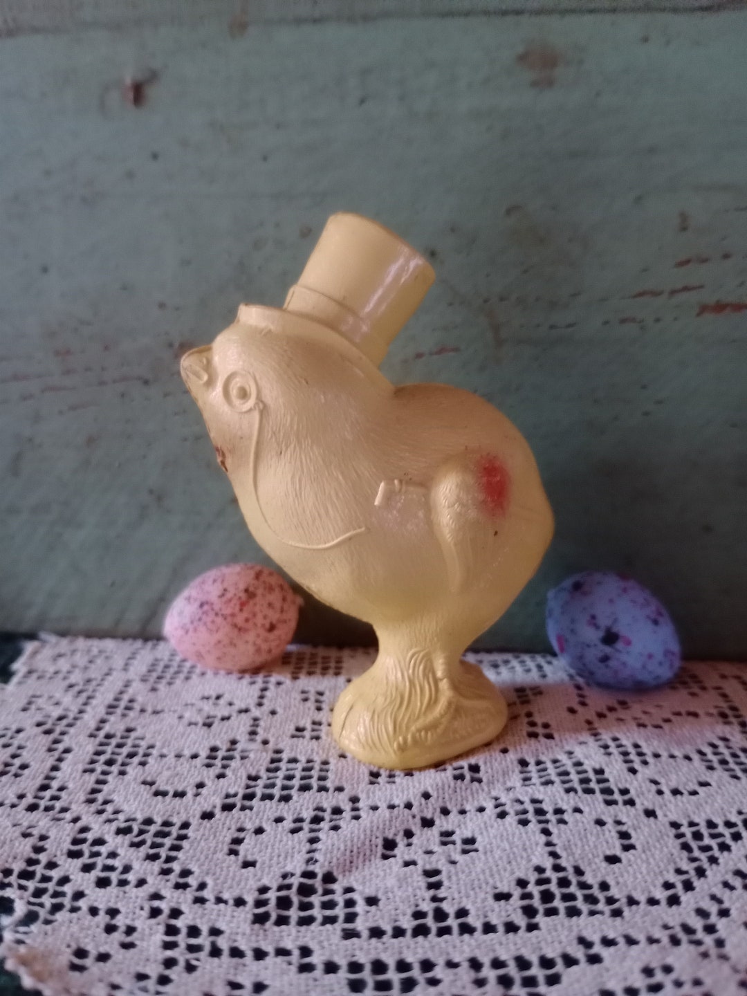 Vintage Celluloid Plastic Easter Chick With Top Hat, Monocle & Walking ...