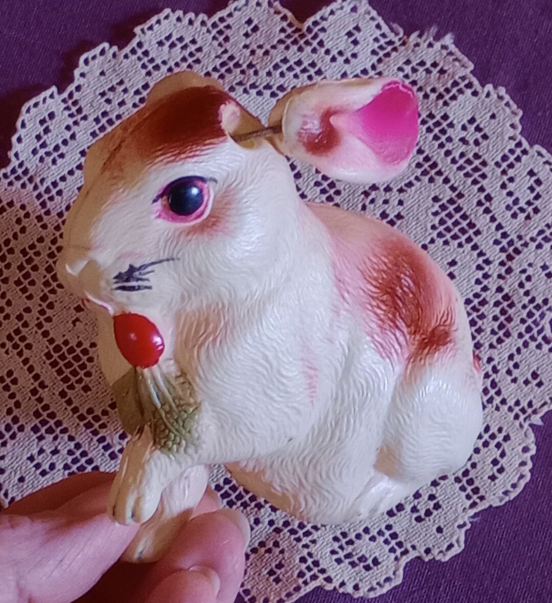 EXCELLENT Vintage Celluloid Plastic Bunny Rabbit W/ Wiggly Ears ...