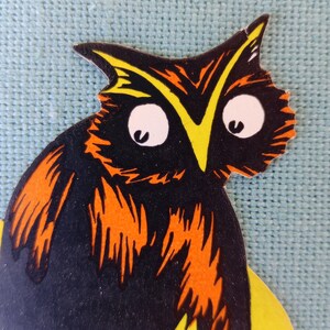 Vintage Halloween Dennison Place Card, Owl With Playing Card Suits ...