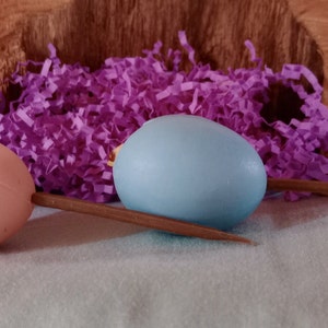 HTF Pair of Vintage Plastic Easter Egg Picks With Spun Cotton Hatchling ...