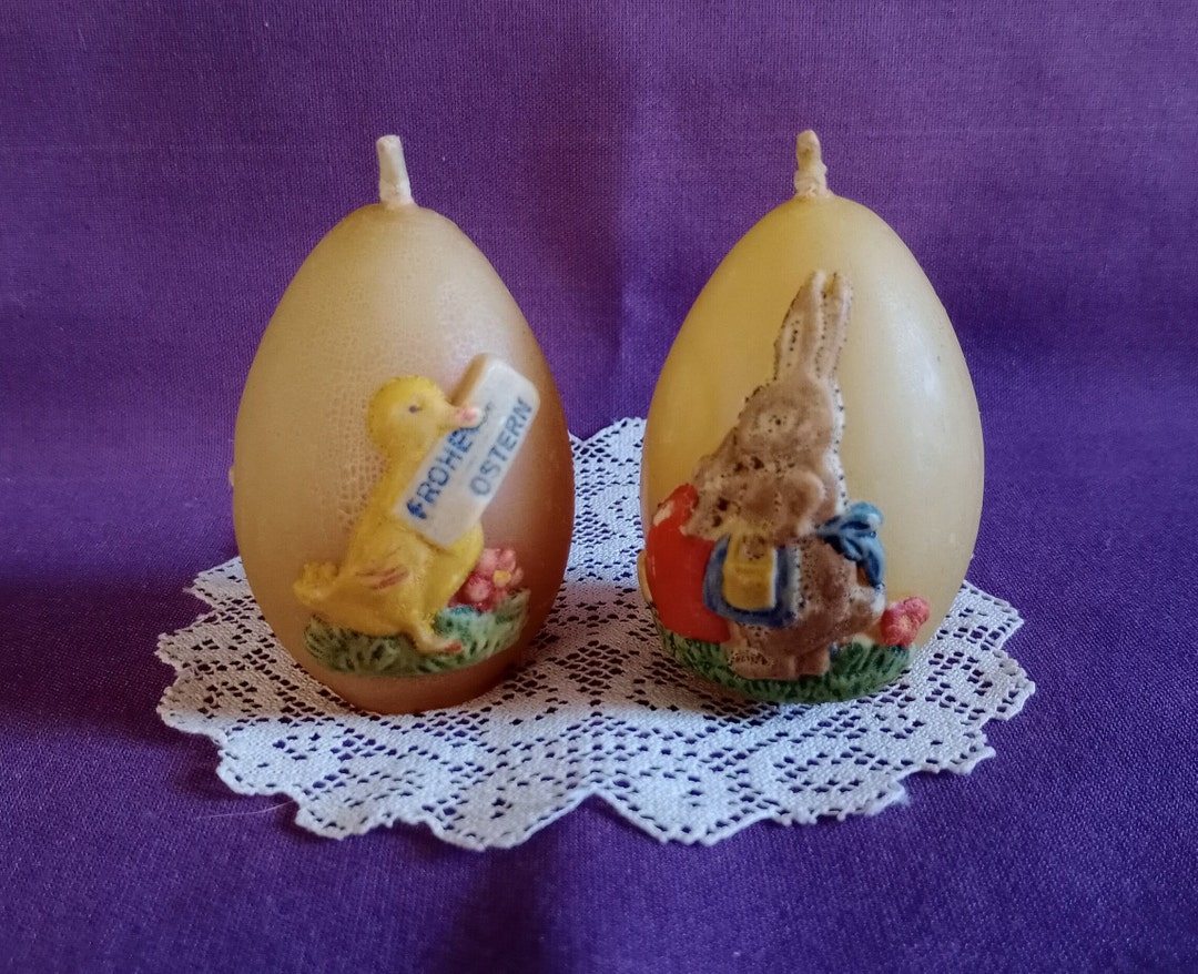 HTF Vintage Easter Egg Candles, Made in Germany, PAIR of Unlit Mid ...