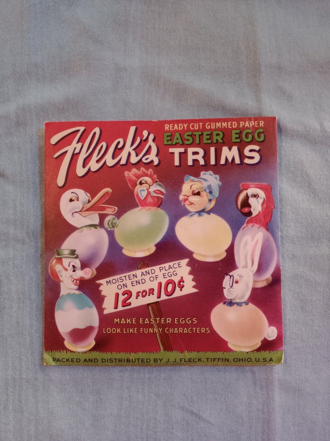 Vintage Fleck's Easter Egg Trims, Gummed Paper Decorations, Opened ...