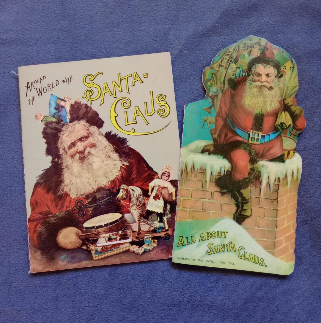 2 Victorian Christmas Books, Vintage Small Replica Softcover Children's ...