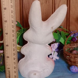 Vintage Paper Mache Easter Bunny Rabbit Candy Container, 6.5 Pink ...