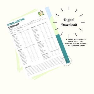 Real Estate House Hunting Checklist Template Editable - Etsy