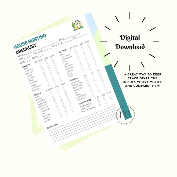 House Hunting Checklist - Etsy