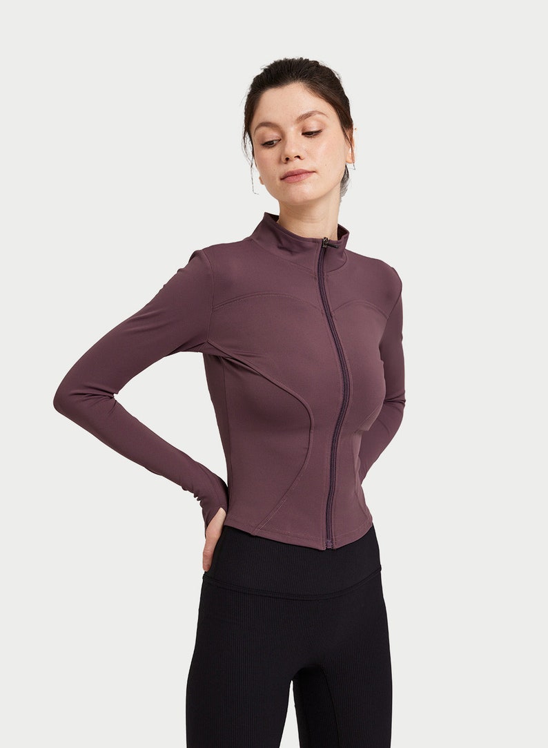 Super Fitted Zip-up Jacket/ Women's Elastic Activewear/ Stretchy and ...