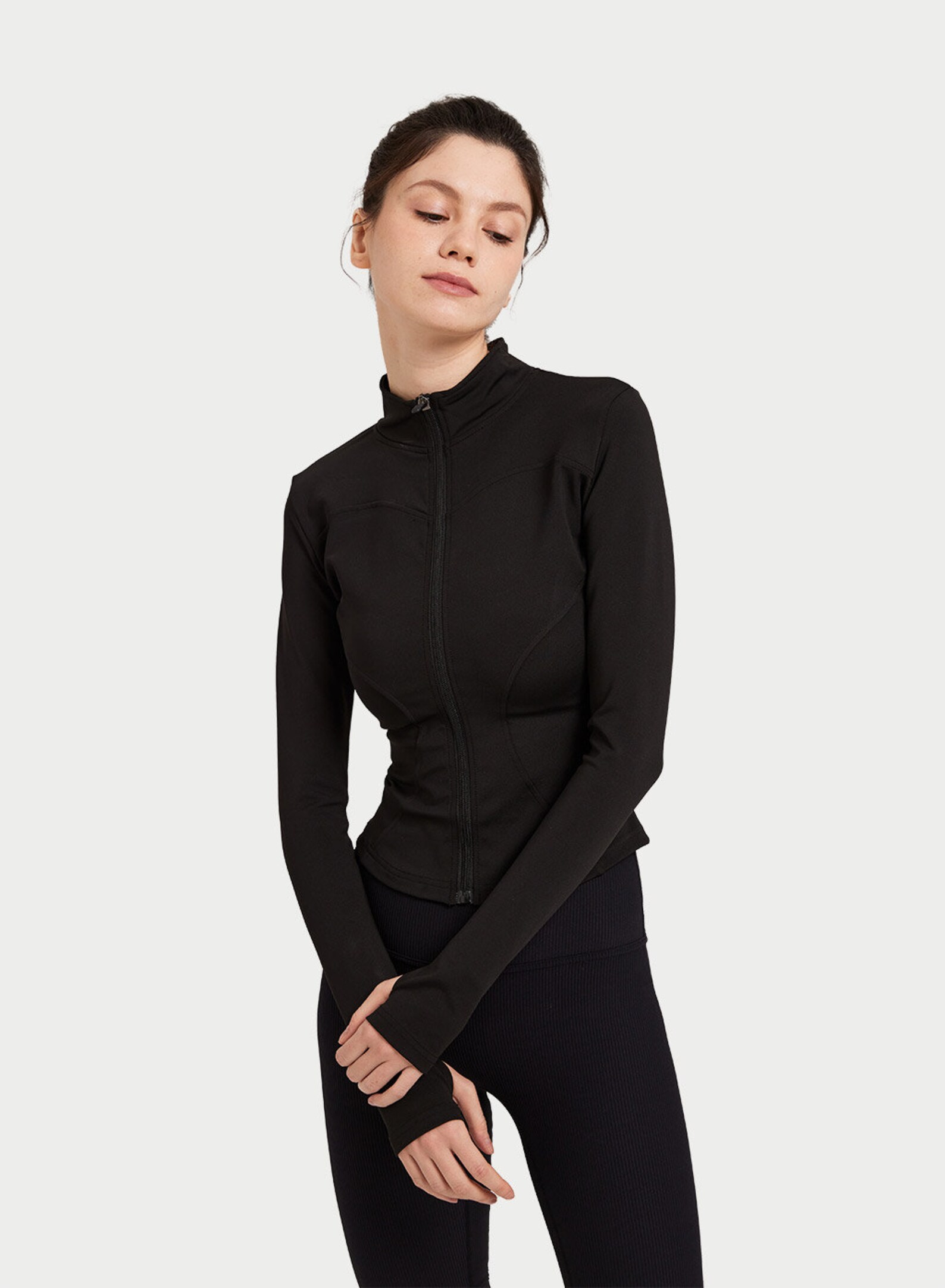 Super Fitted Zip-up Jacket/ Women's Elastic Activewear/ Stretchy and ...