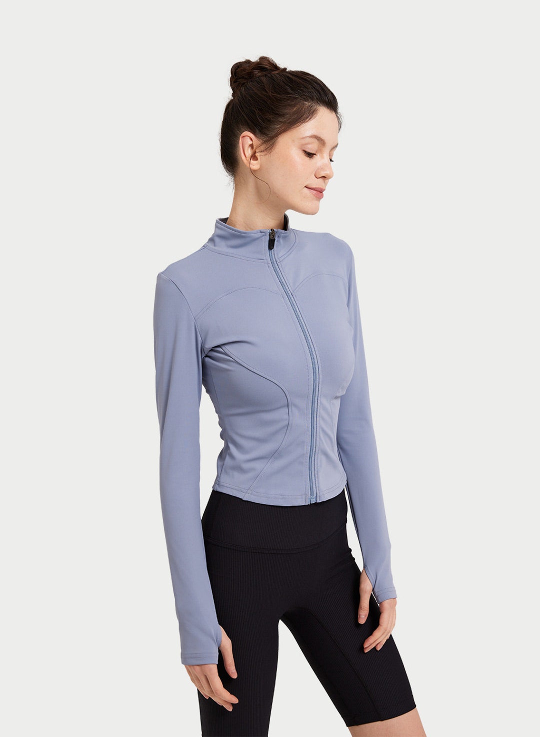 Super Fitted Zip-up Jacket/ Women's Elastic Activewear/ Stretchy and ...