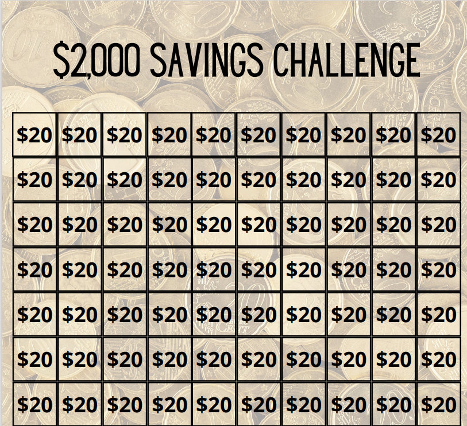 2K Savings Challenge - Etsy