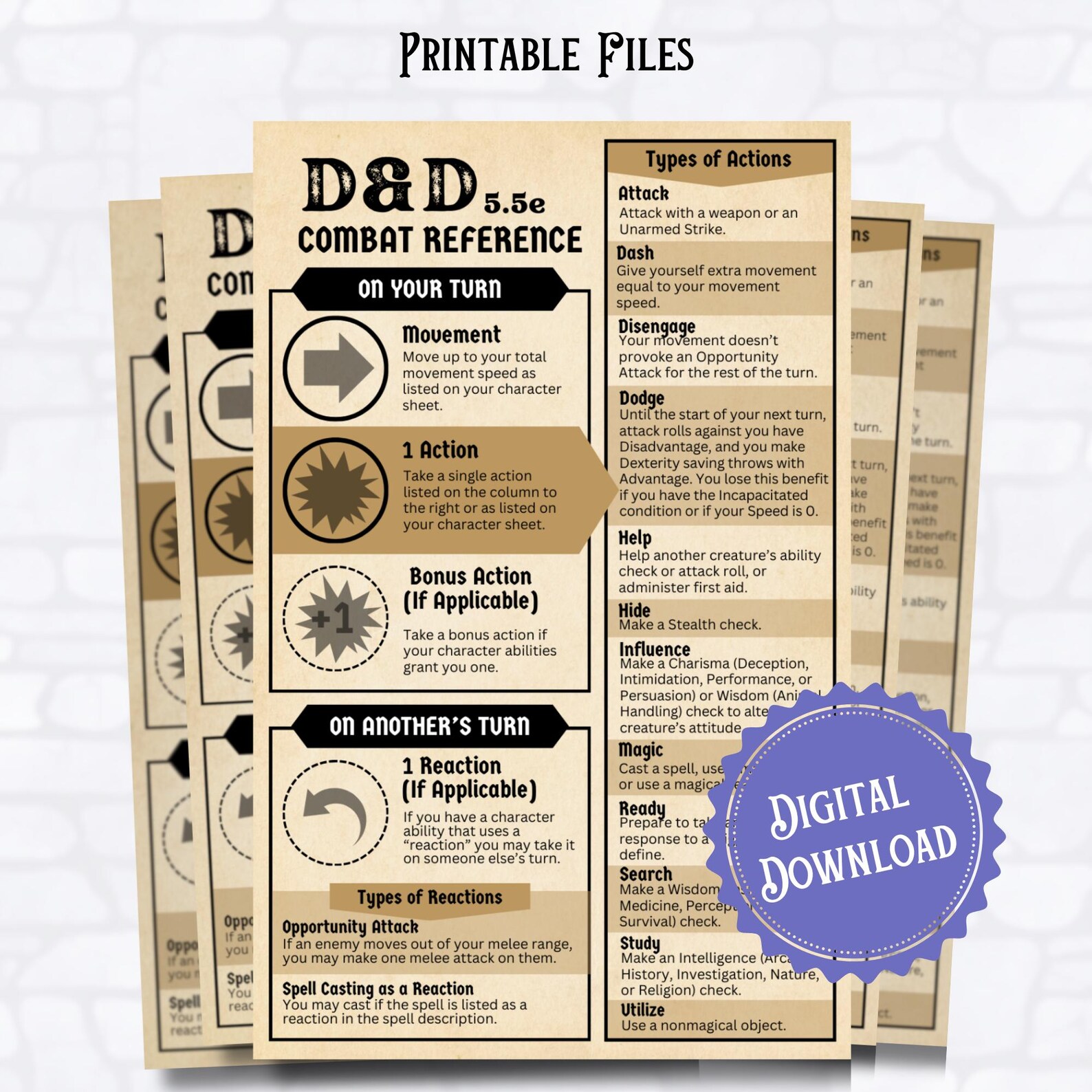 D&D 5.5e Combat Tracker: Adhd-friendly RPG Aid (digital Download) - Etsy