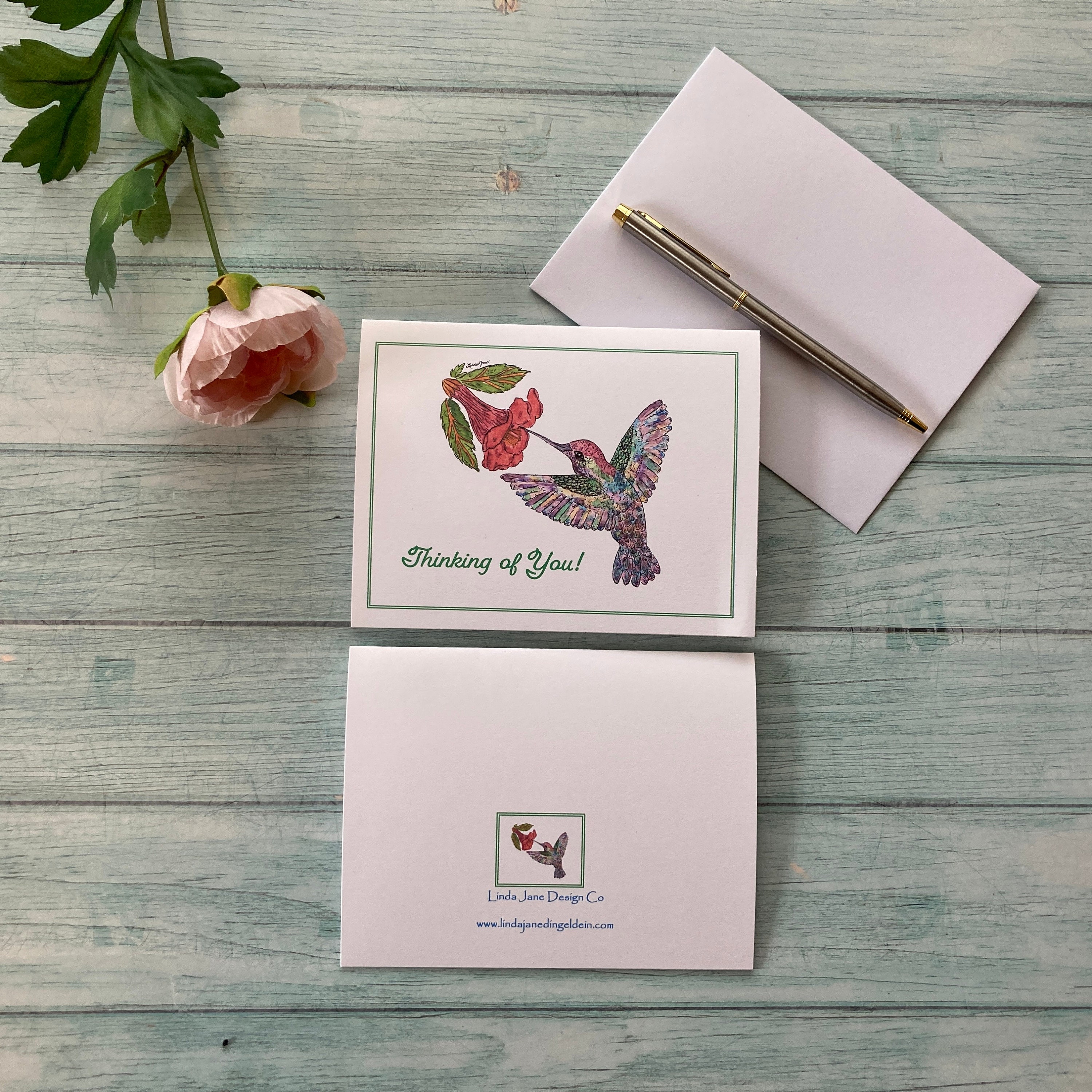 Hummingbird Notecards, 6 Blank Watercolor Card Set, Thinking of You ...