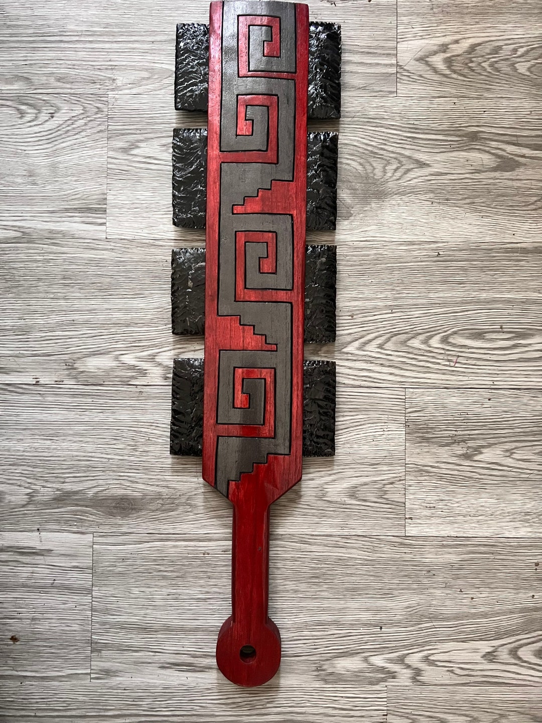 Macuahuitl Aztec Sword Cedar Hand Carved Exquisite Black - Etsy