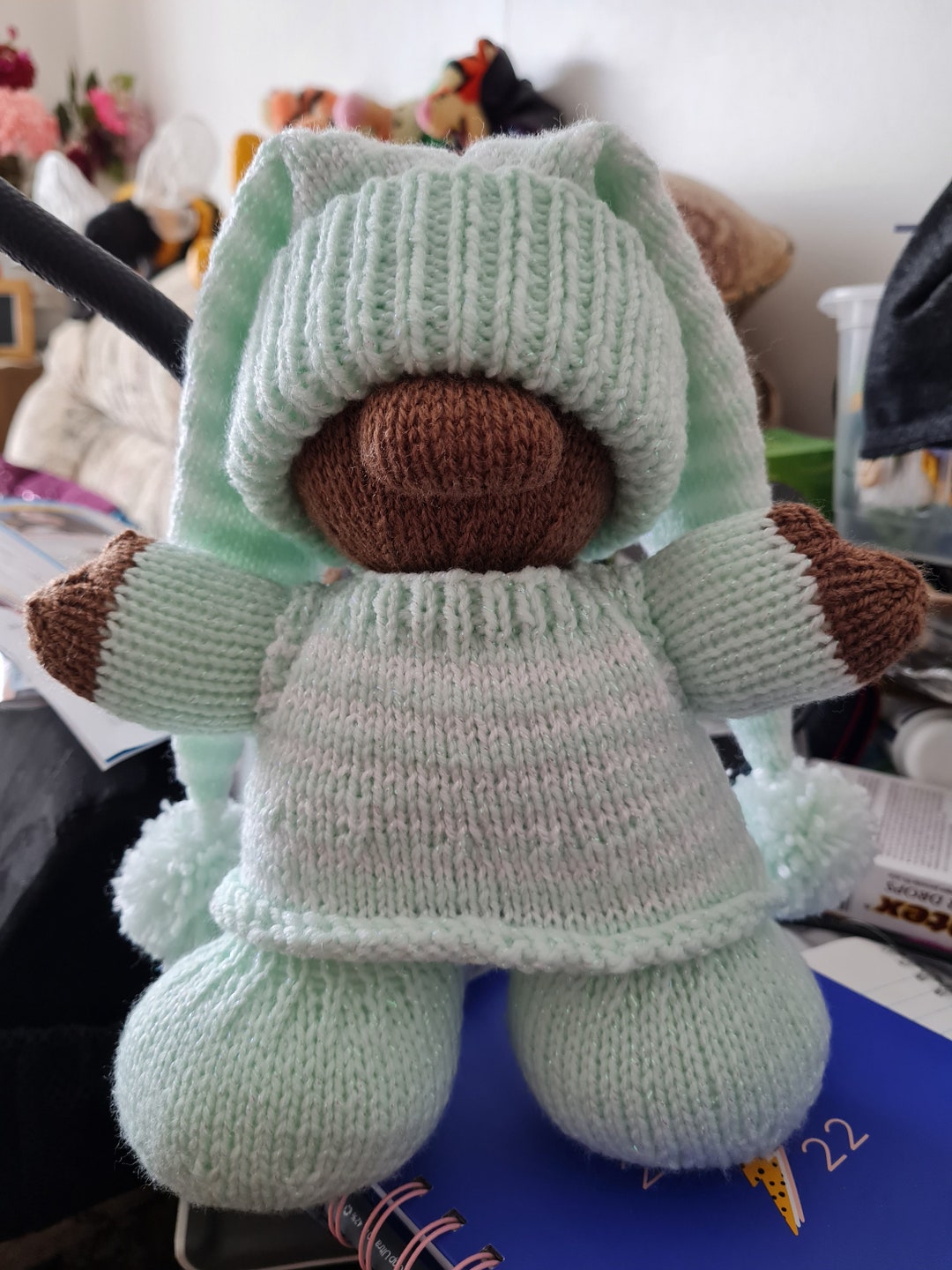Farrell the Sleepytime Gnome / Gonk Hand Knitted in Mint Green and ...