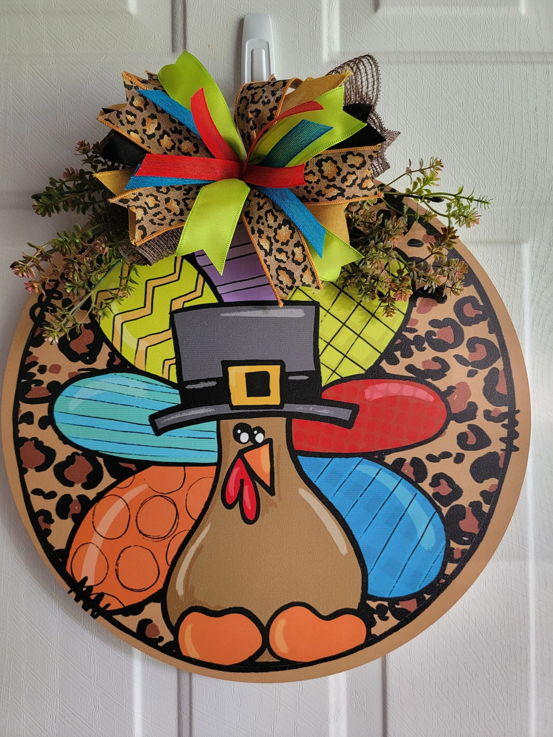 Turkey Door Hanger Thanksgiving Decor Turkey Wreath Turkey - Etsy