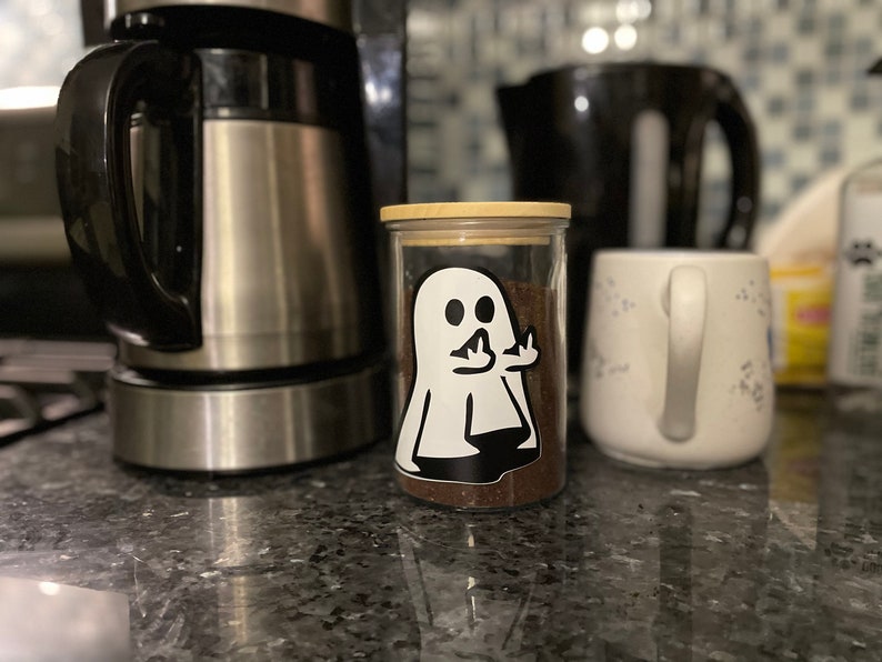 Air Tight Spooky Ghost Glass Canister - Etsy