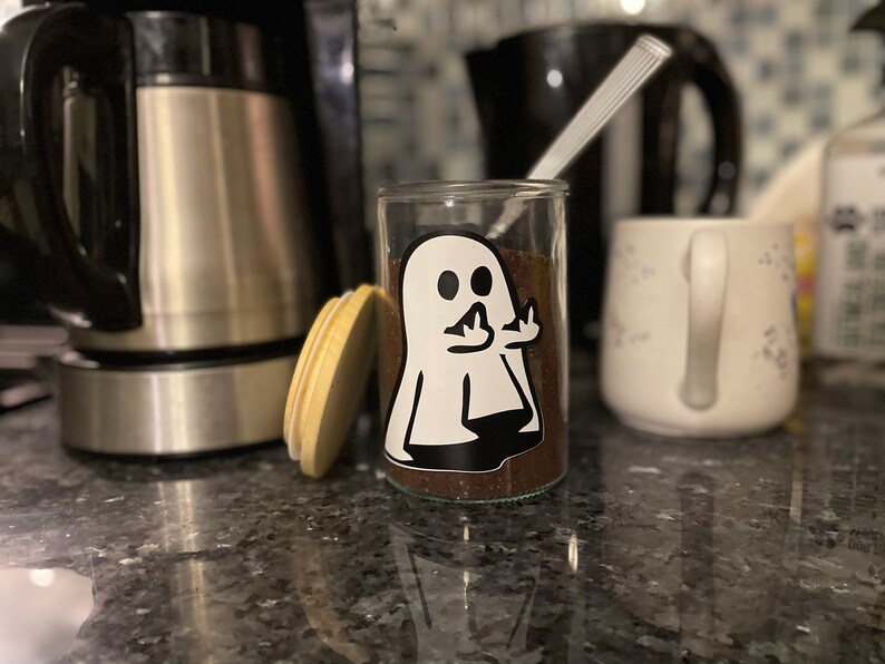 Air Tight Spooky Ghost Glass Canister - Etsy