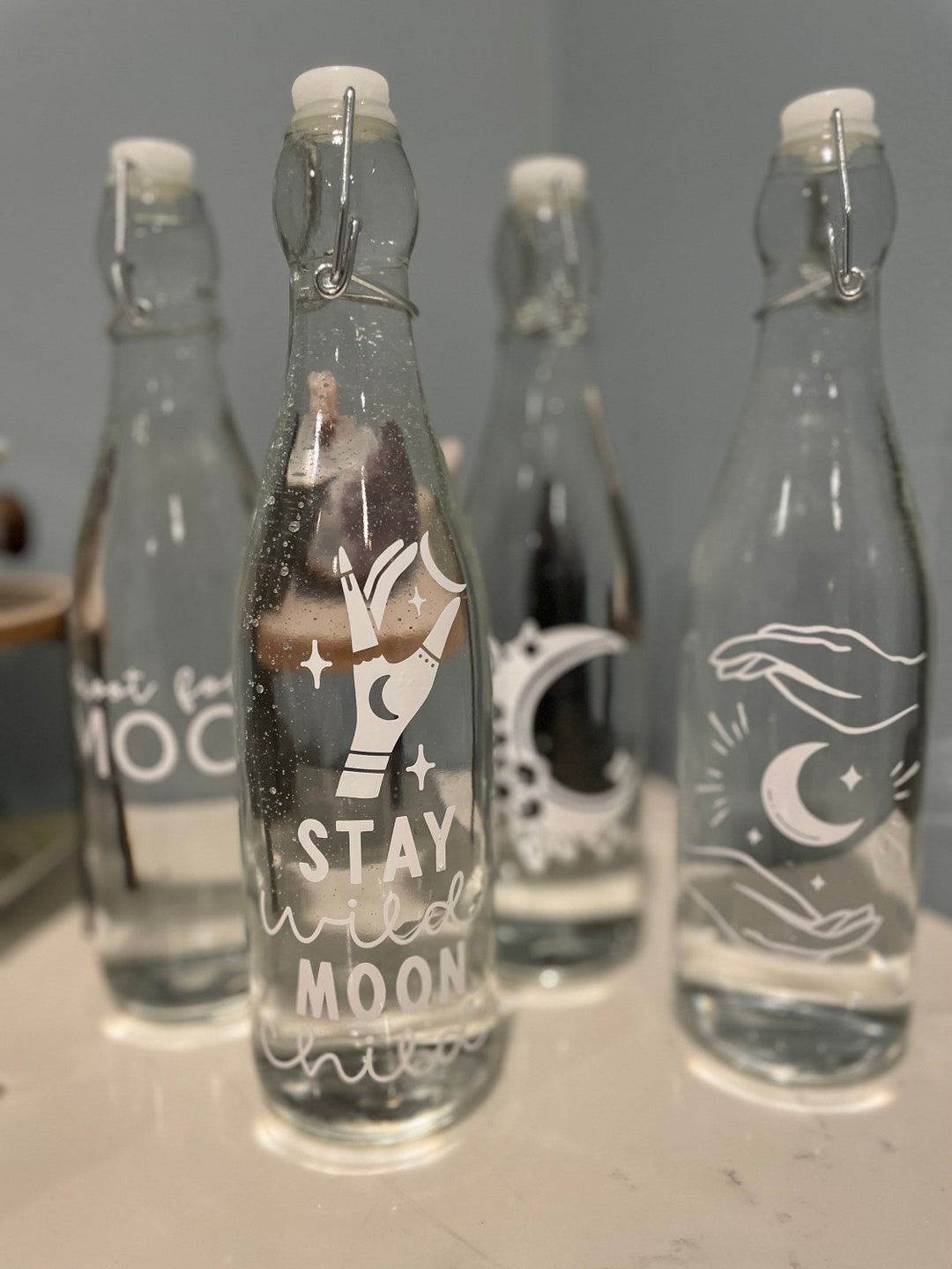 Glass Moon Water Bottle Cold Brew Iced Tea Iced Coffee Glass Bottle - Etsy
