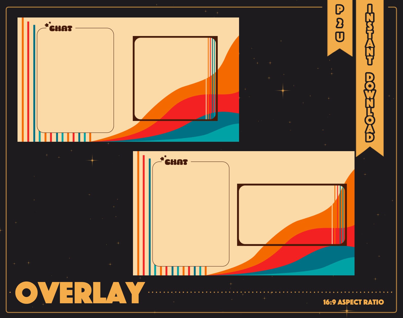 Groovy Retro Flower Stream Overly | Twitch Stream Overlay | Vtuber ...