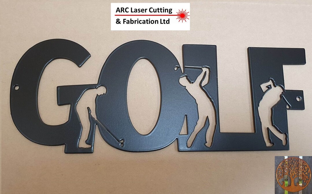 GOLF Steel Sign Golfer Gift 26cm X 10cm Black or Raw Steel to Rust - Etsy