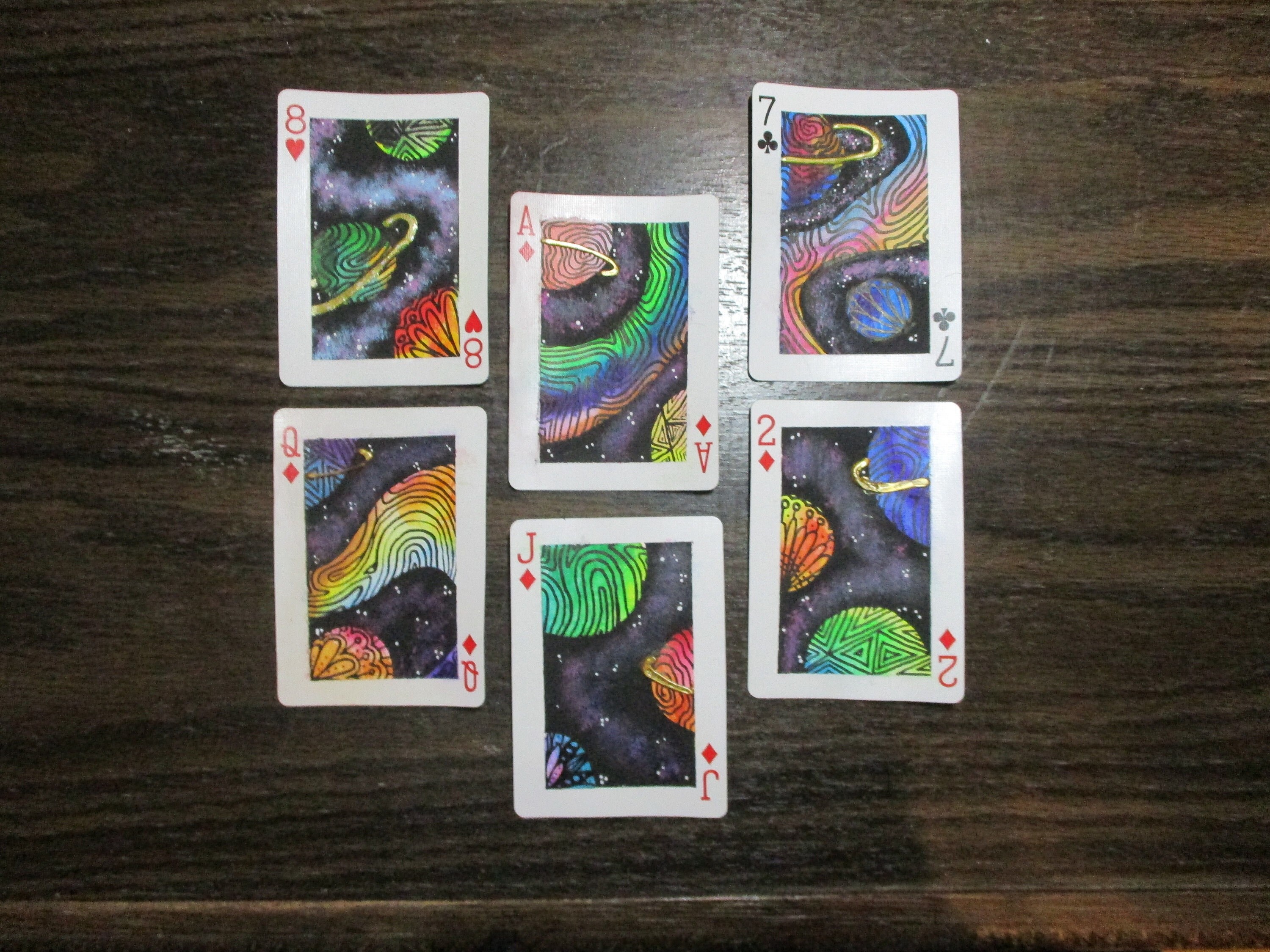 Painting Art & Collectibles Planets Acrylic Painted Galaxy Playing ...