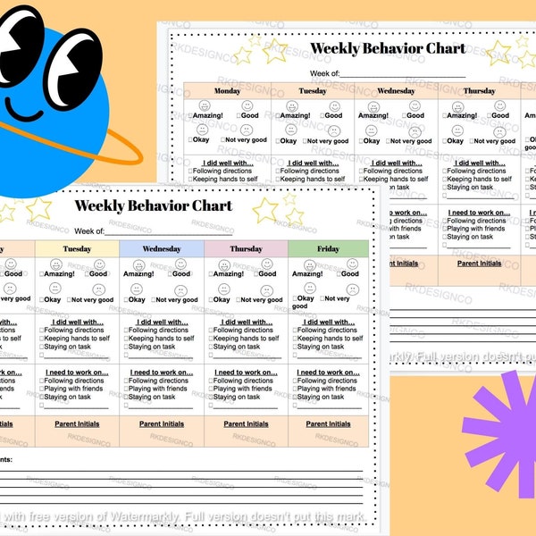 Reward Chart for Kids Ticket System Download to Edit. - Etsy Canada