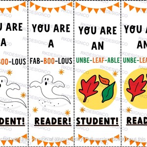 Printable Bookmarks for Fall and Halloween Season Great Autumn Gift ...