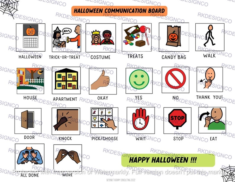 Halloween|autism| Nonverbal| Autistic| Asd|communication Core Board ...
