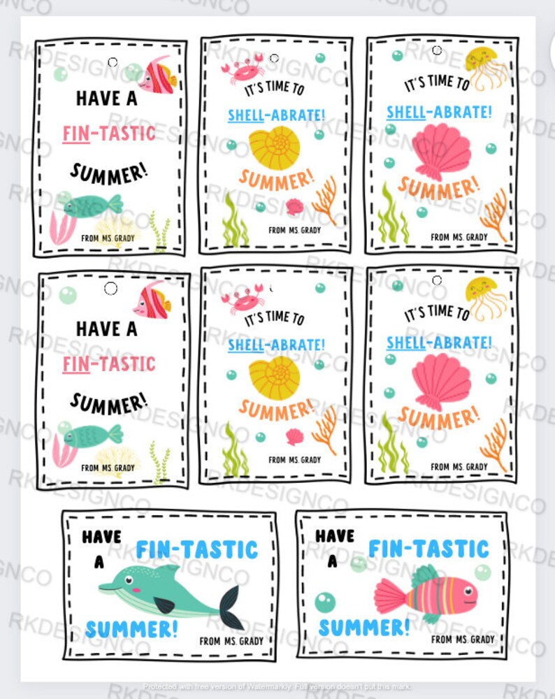 End of the Year PRINTABLE Gift Tags-instant Download School Classmate ...