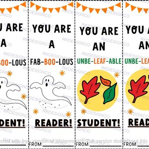 Printable Bookmarks for Fall and Halloween Season Great Autumn Gift ...