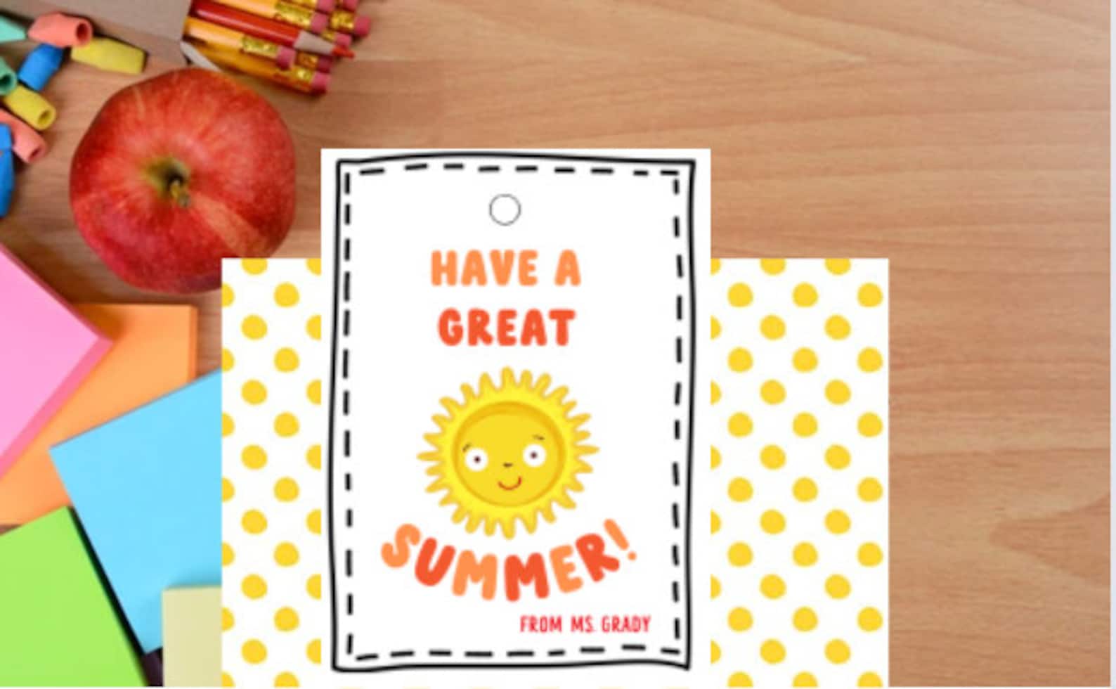 End of the Year PRINTABLE Gift Tags-instant Download School Classmate ...