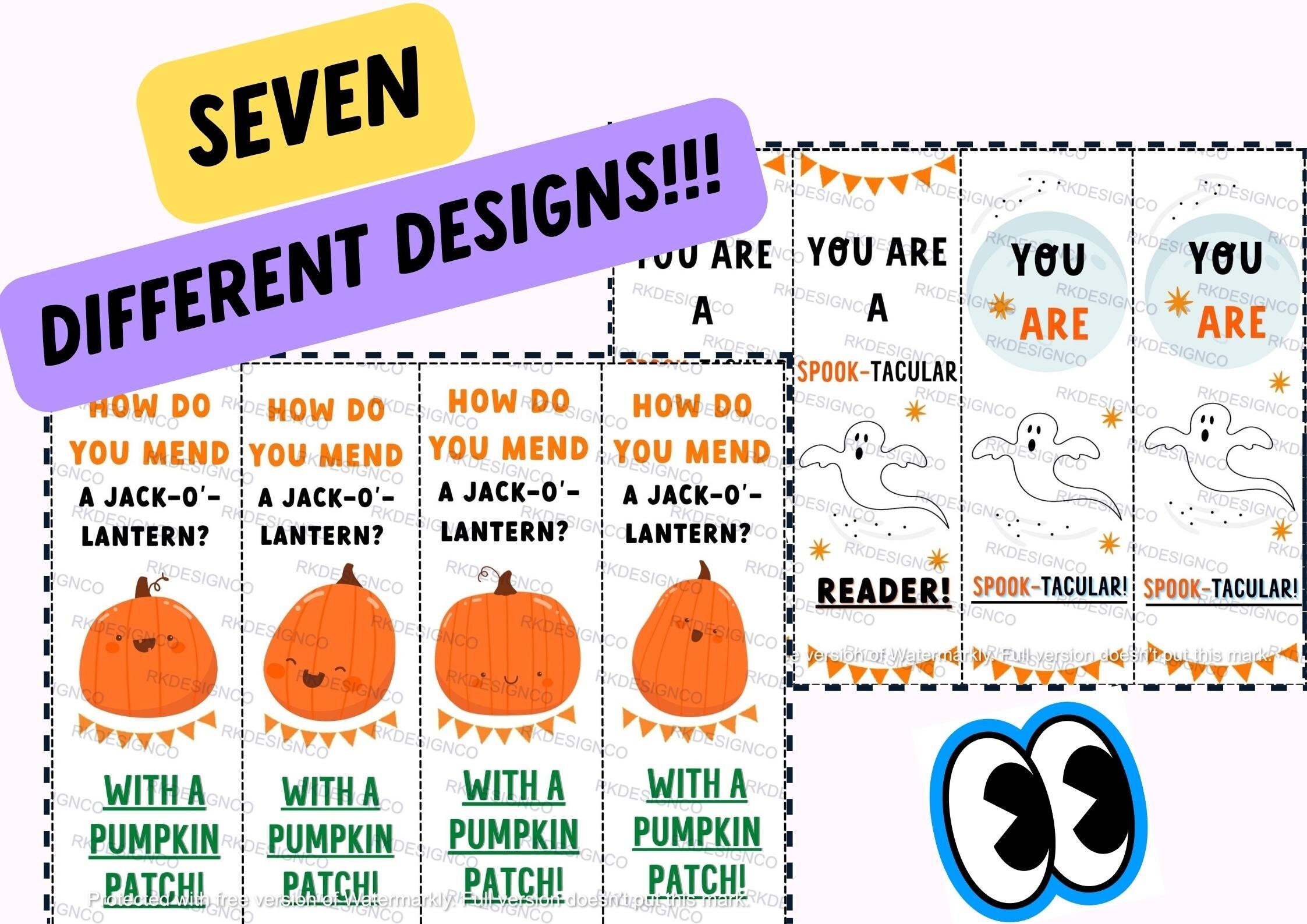 Printable Bookmarks for Fall and Halloween Season Great Autumn Gift ...