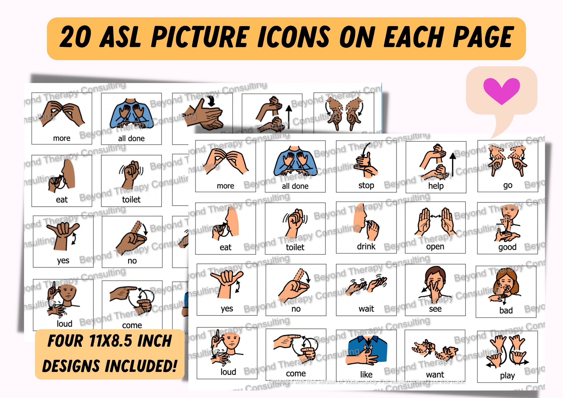 American Sign Language (ASL) Communication Core Board- Instant Download ...