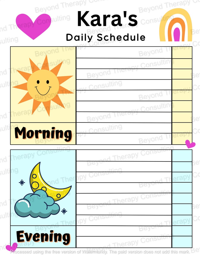 Kids Daily Routine Checklist| Fillable Pdf| Daily Checklist, Routine ...