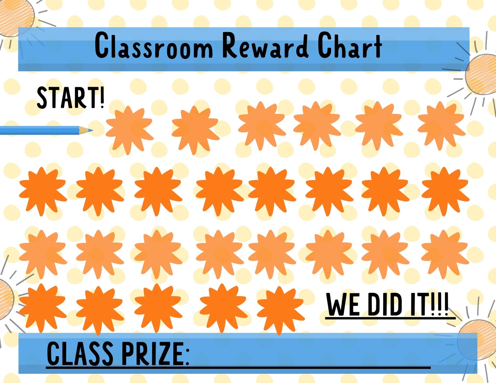 24x18poster SIZE Classroom Reward Chart, Instant Download 24x18 Poster ...