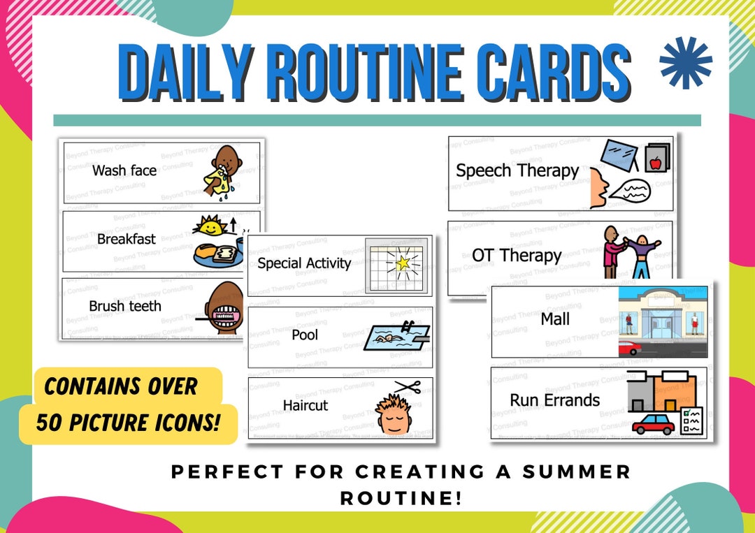 Visual Schedule- Daily Routine Cards for Kids | Morning & Evening ...