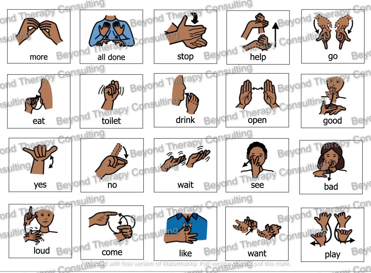 American Sign Language (ASL) Communication Core Board- Instant Download ...