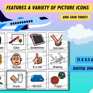 Airplane Travel Visual Support| Picture Icons| PECS, Speech, Core Board ...